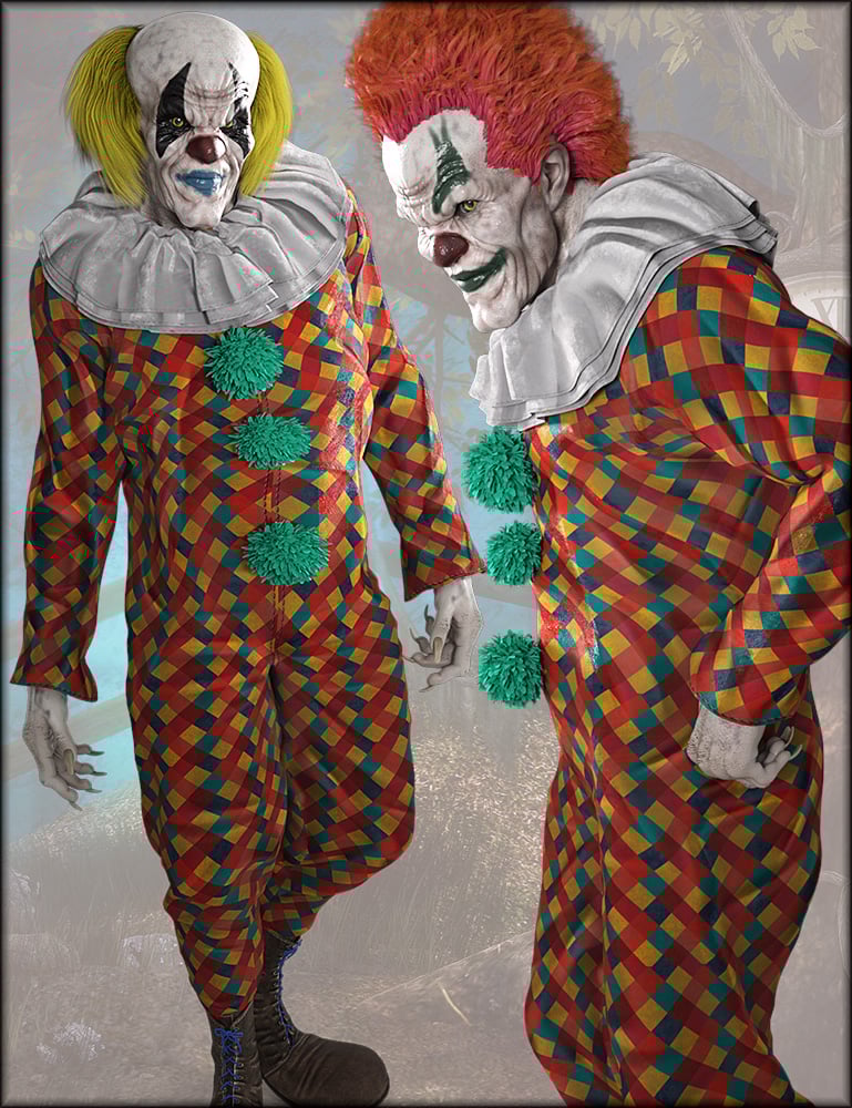 Bad Clown Clothing and Hair Textures | Daz 3D
