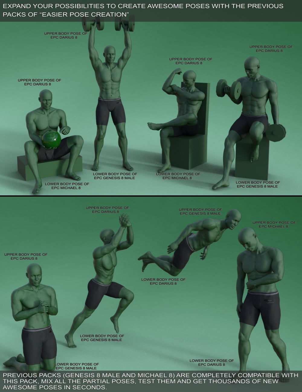 Easier Pose Creation for Genesis 8 Male and Darius 8 | Daz 3D