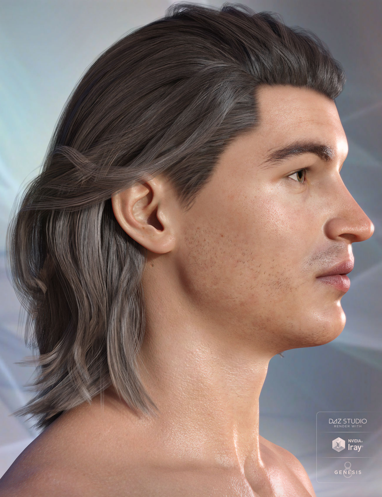 Osher Hair for Genesis 3 & 8 Male(s) | Daz 3D