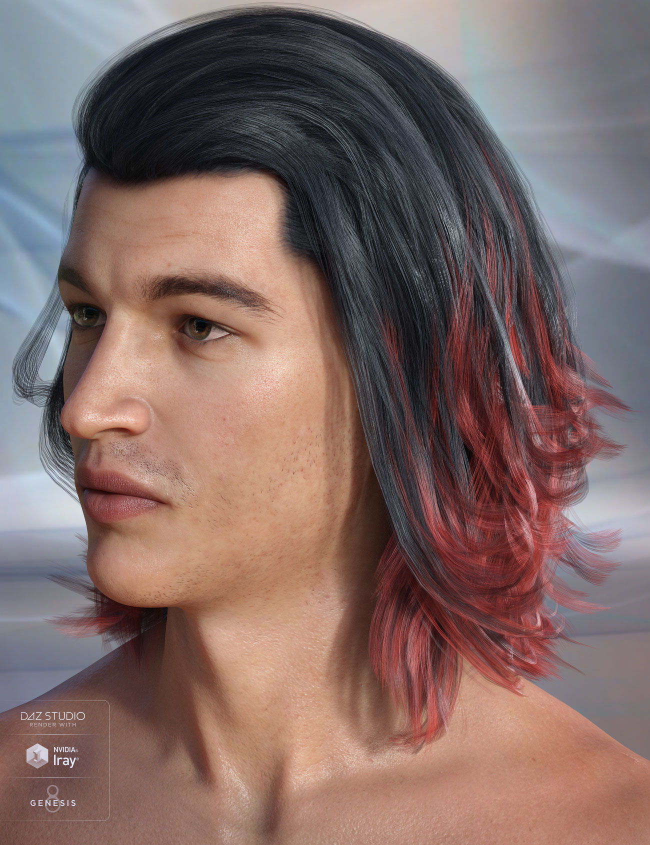 Osher Hair for Genesis 3 & 8 Male(s) | Daz 3D