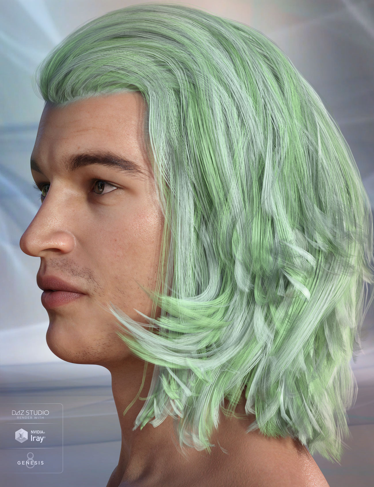 Osher Hair for Genesis 3 & 8 Male(s) | Daz 3D