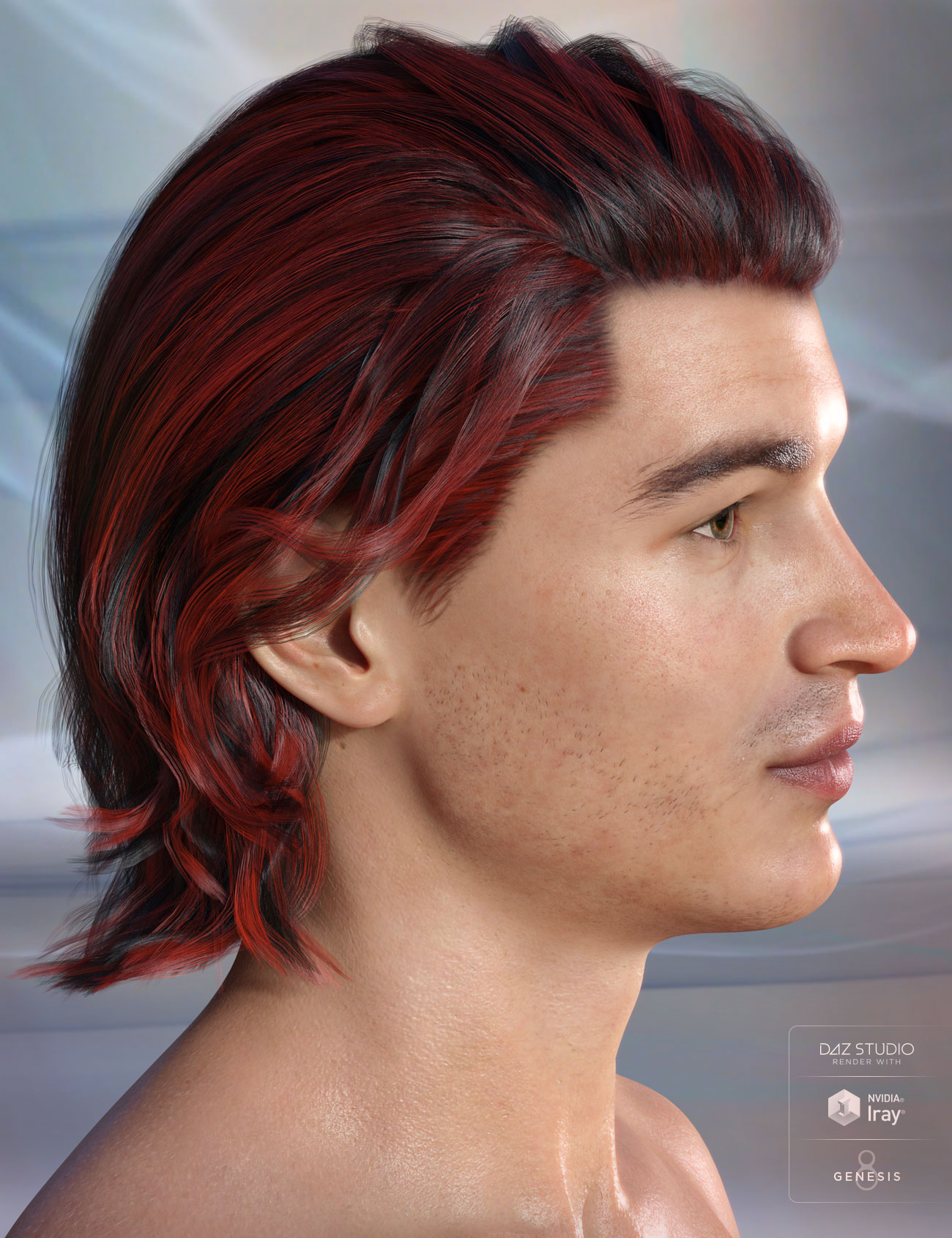 Osher Hair for Genesis 3 & 8 Male(s) | Daz 3D