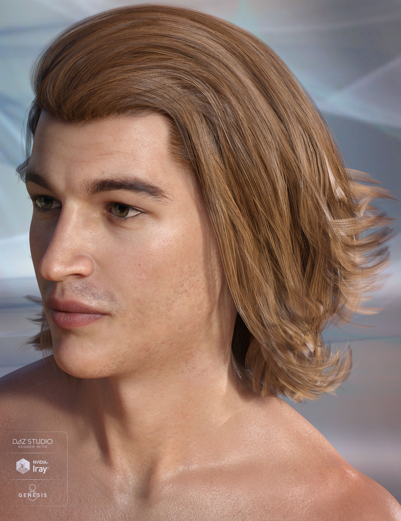 Osher Hair for Genesis 3 & 8 Male(s) | Daz 3D