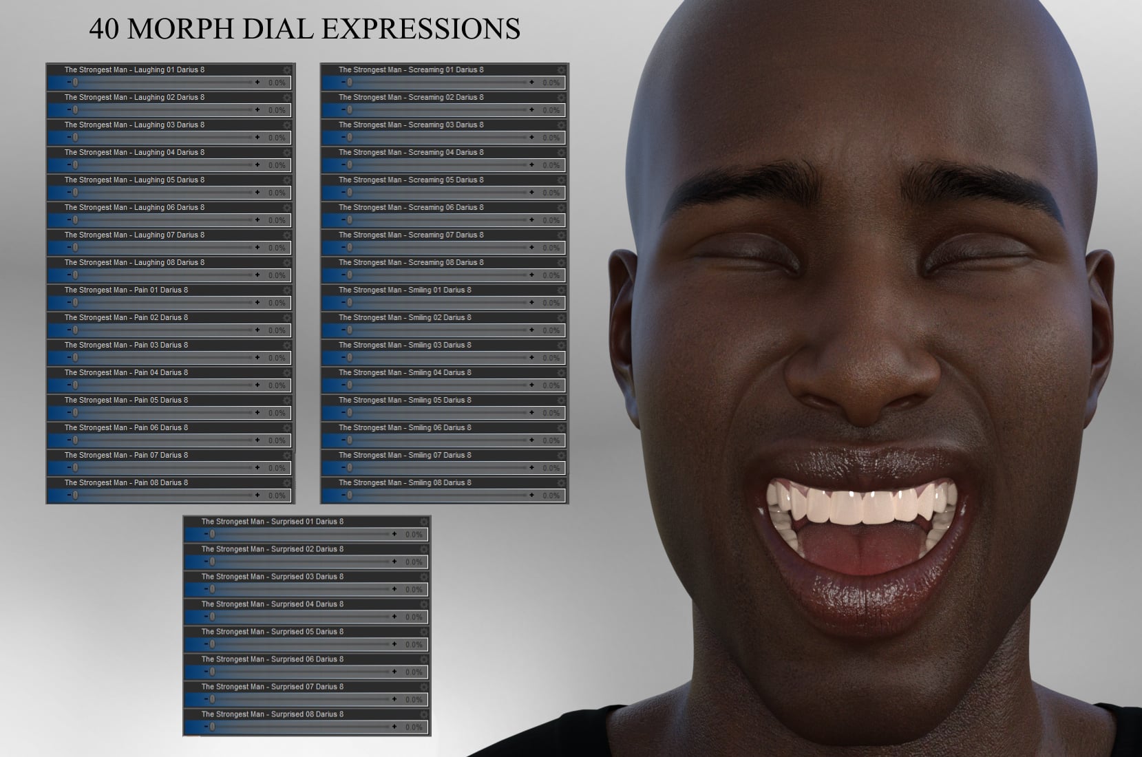 The Strongest Man - Expressions for Darius 8 | Daz 3D