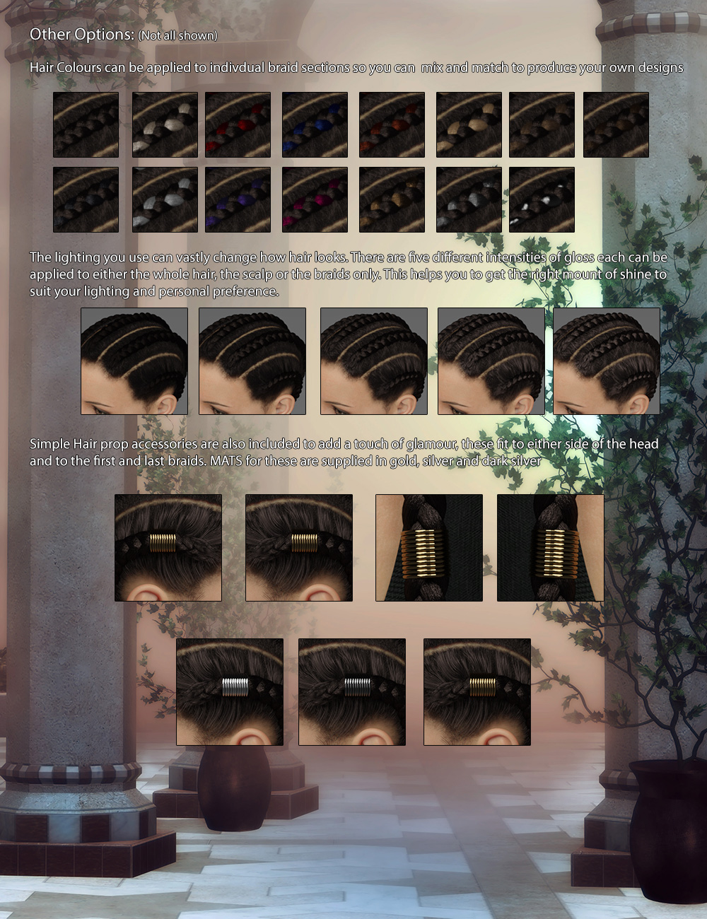 MRL Amara Braids for Genesis 3 and 8 Female(s) | Daz 3D