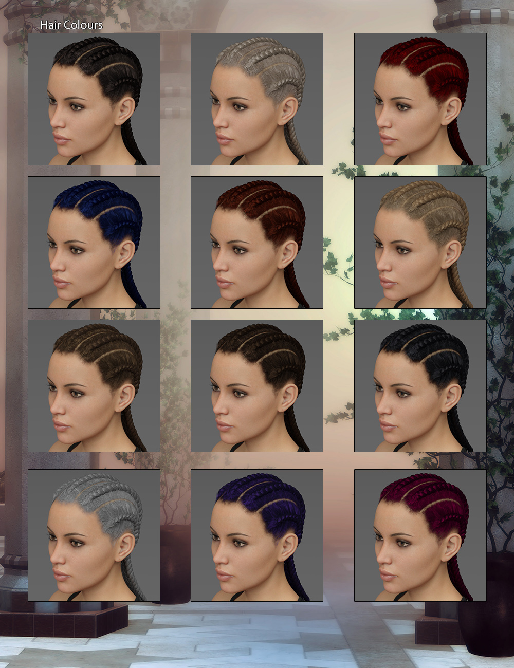MRL Amara Braids for Genesis 3 and 8 Female(s) | Daz 3D