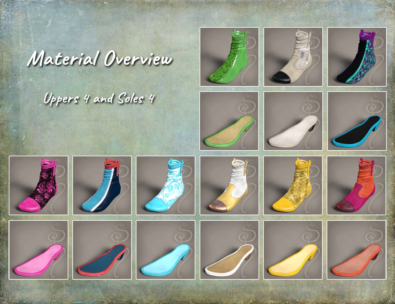 Fun Textures for Patchwork Shoes 3 and 4 | Daz 3D