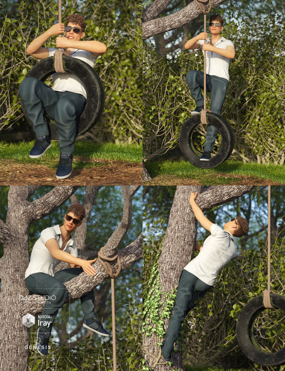 Tree and Swing Scene for Genesis 8 | Daz 3D