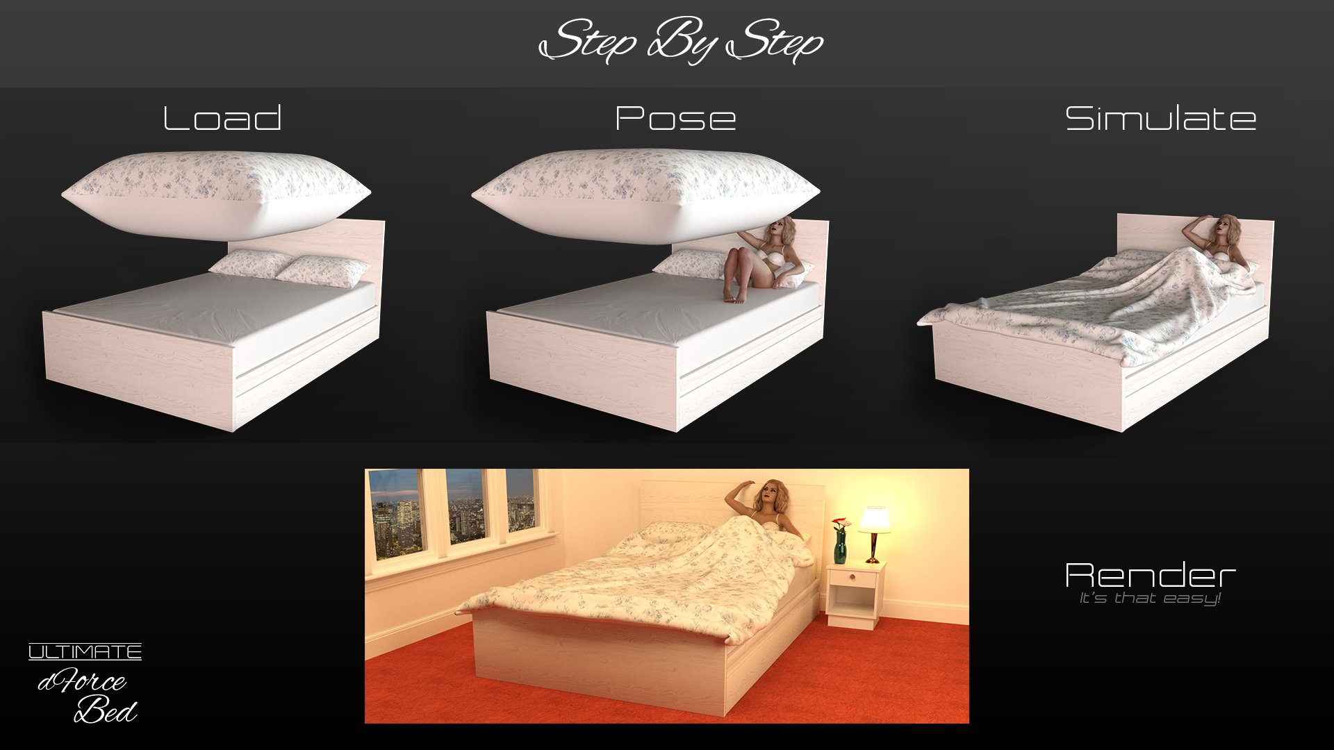 Ultimate dForce Bed | Daz 3D