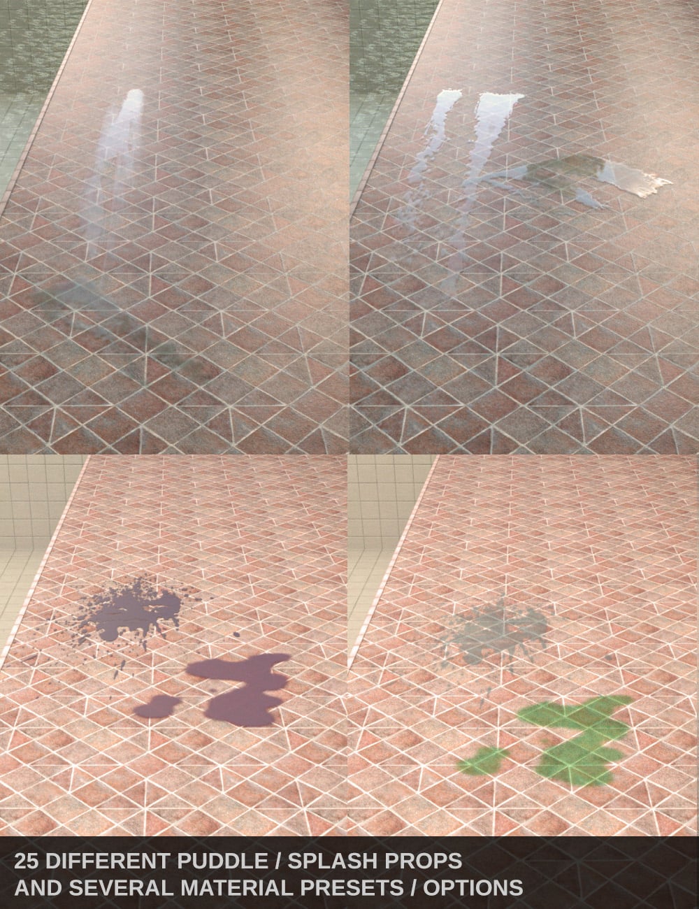 Liquid Puddles and Splashes | Daz 3D