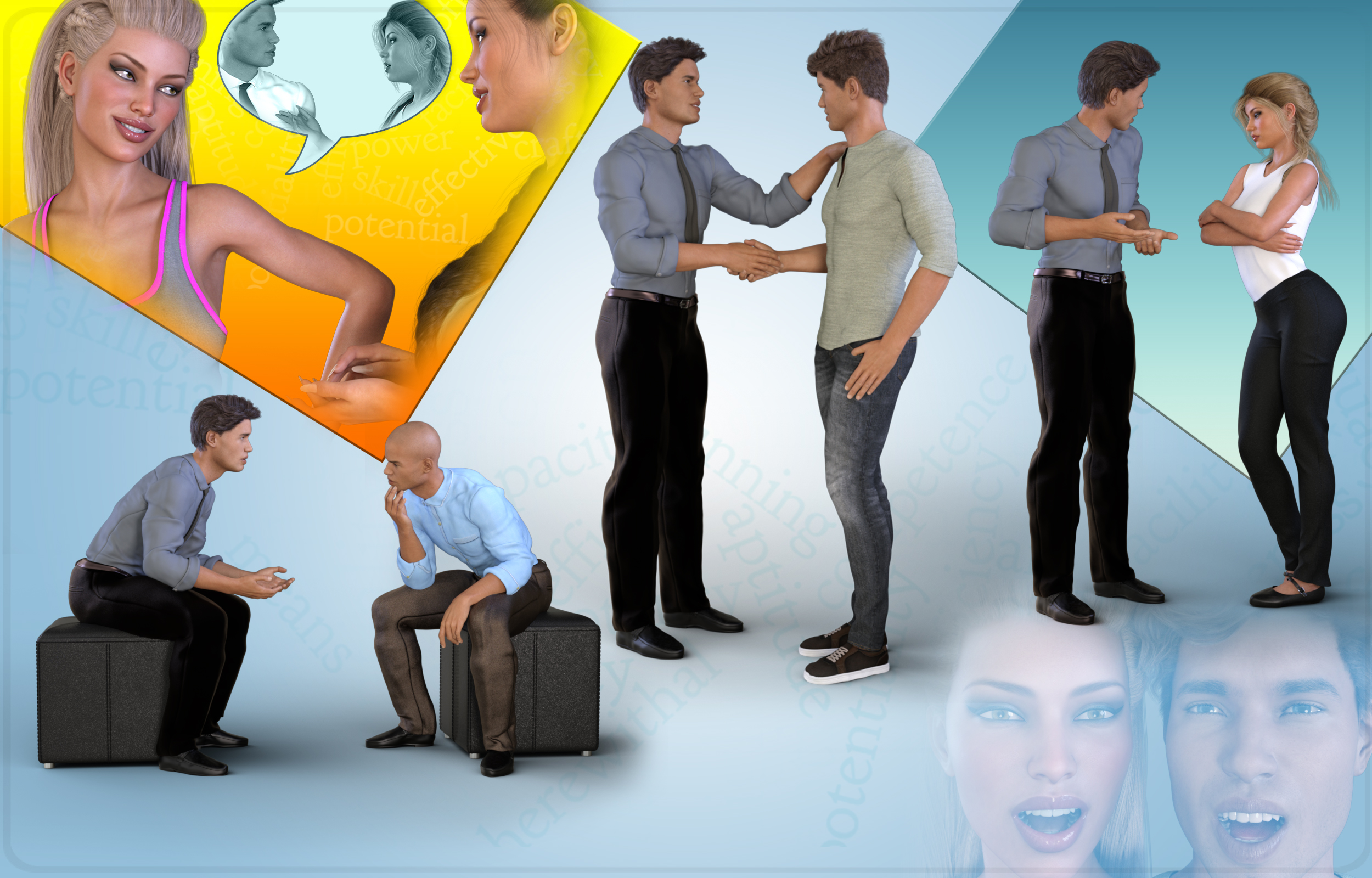 Z Utility Series: Conversation - Poses, Partials and Expressions for ...