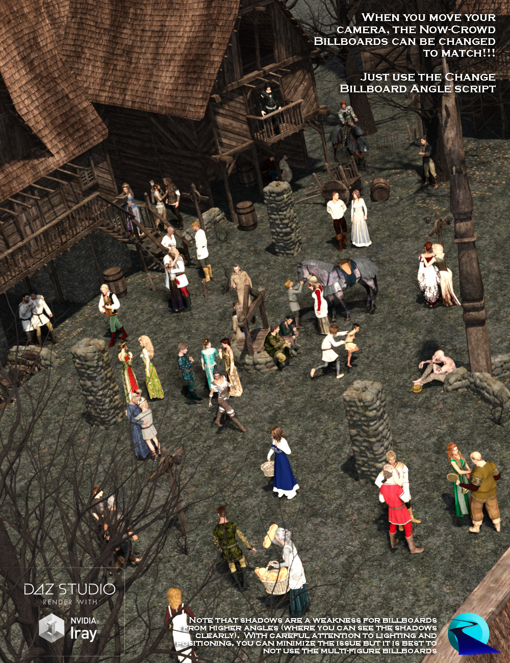 Now-Crowd Billboards - Medieval City Life | Daz 3D