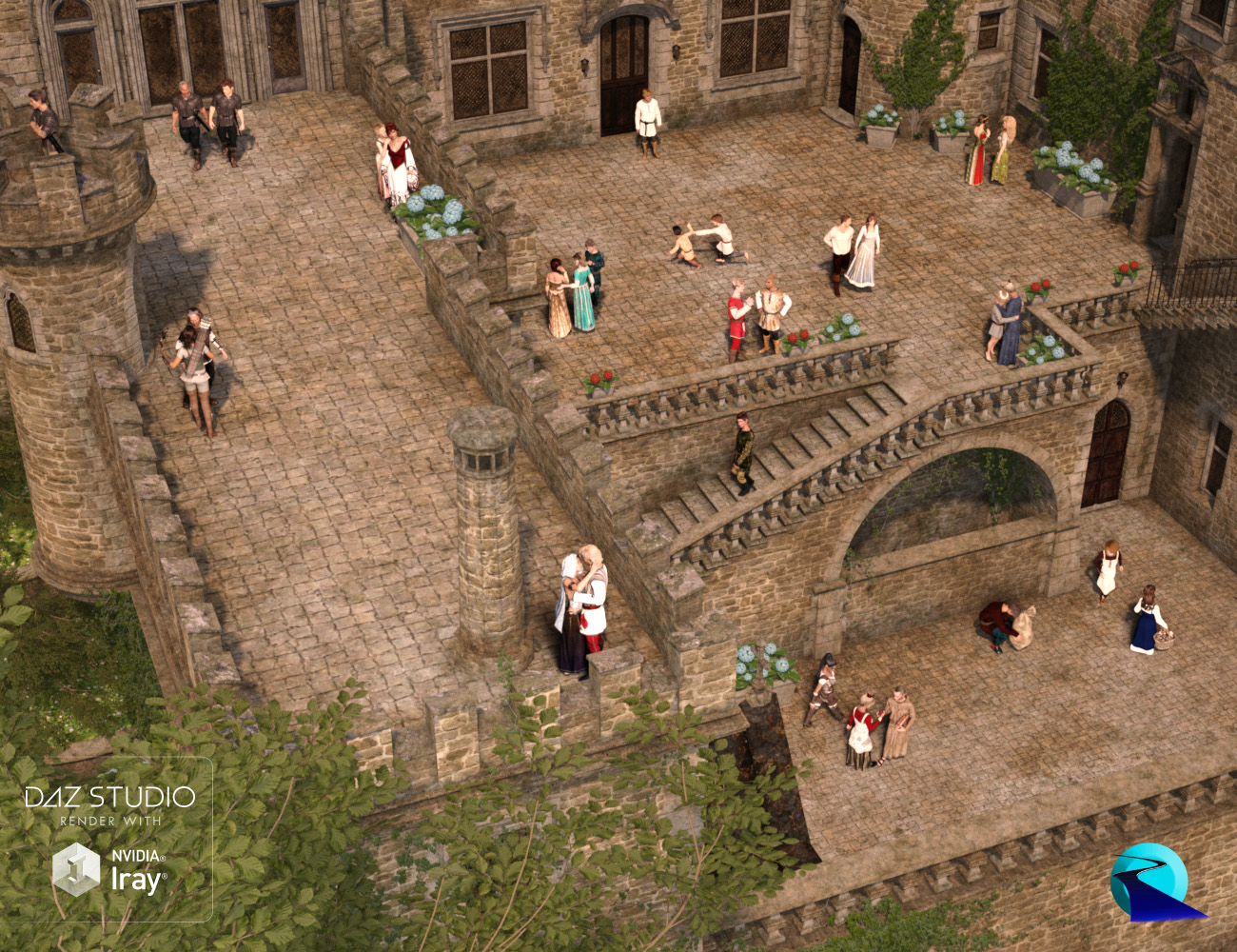 Now-Crowd Billboards - Medieval City Life | Daz 3D