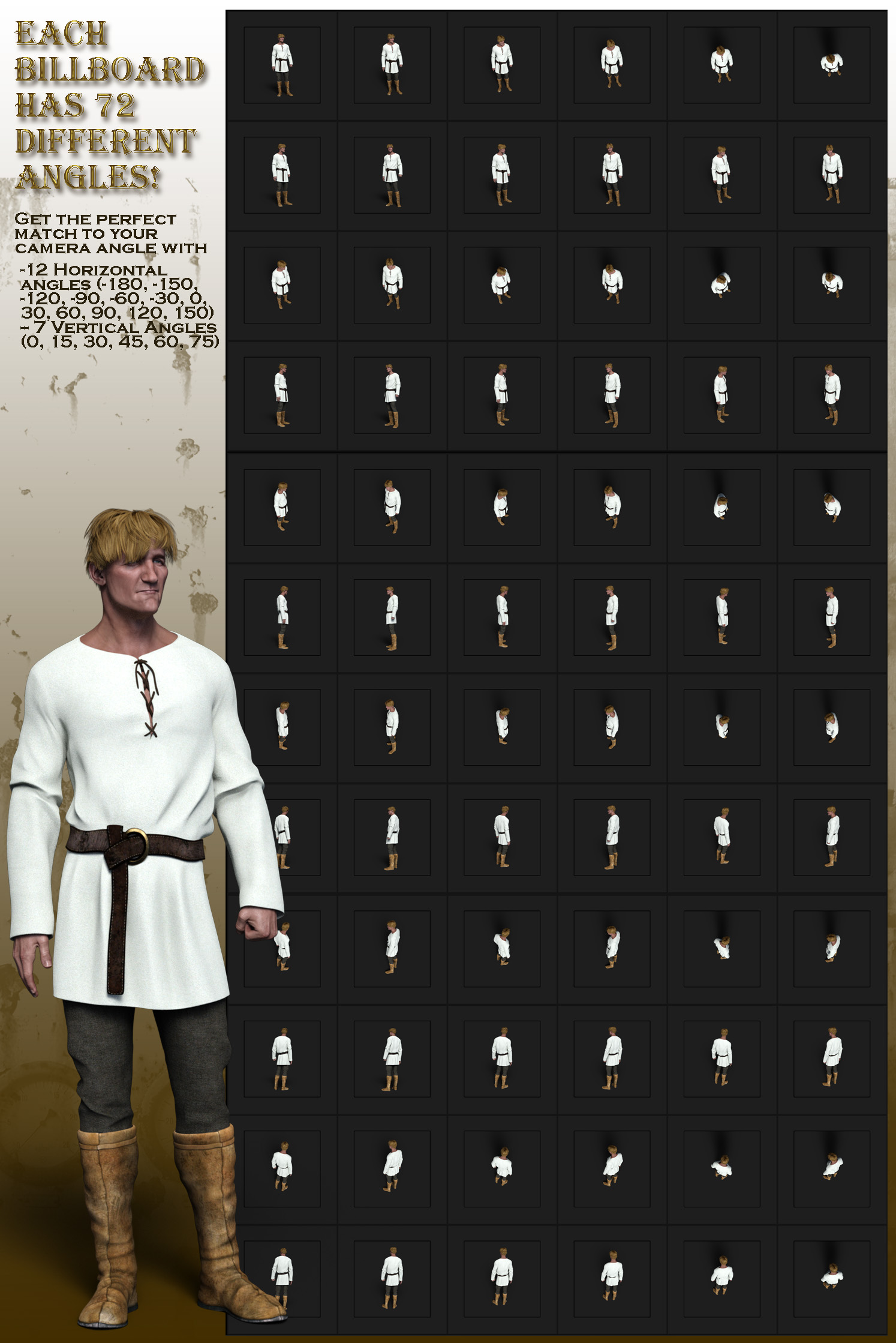 Now-Crowd Billboards - Medieval City Life | Daz 3D