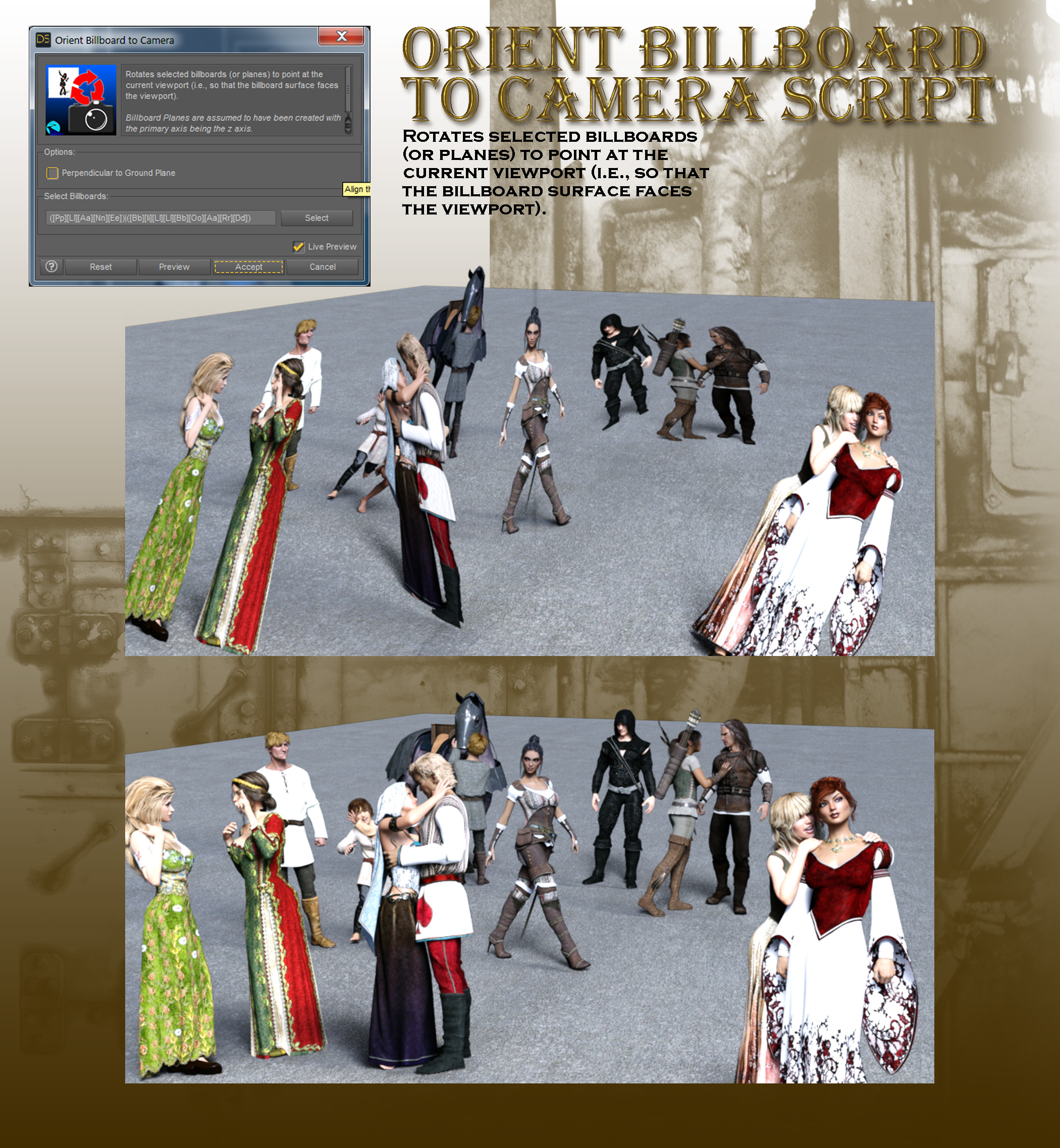 Now-Crowd Billboards - Medieval City Life | Daz 3D