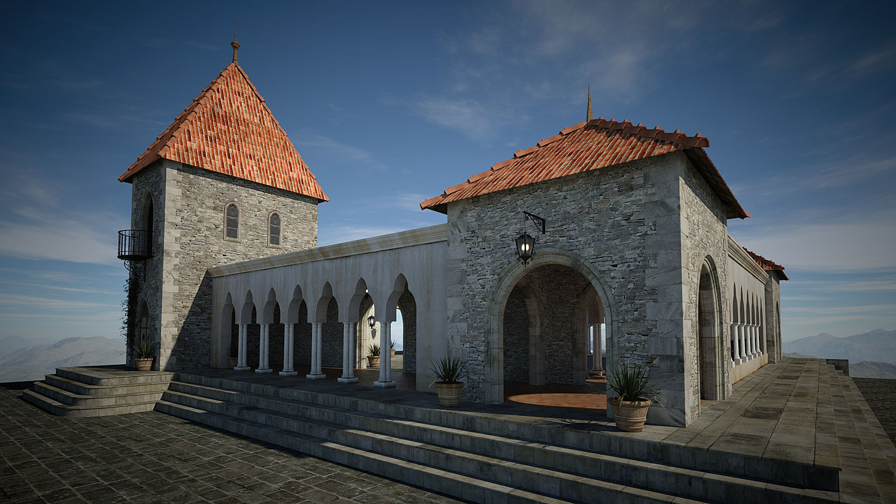 Medieval Spanish Courtyard | Daz 3D