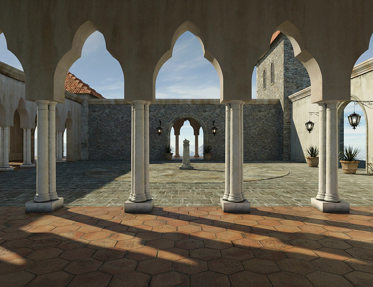 Medieval Spanish Courtyard | Daz 3D