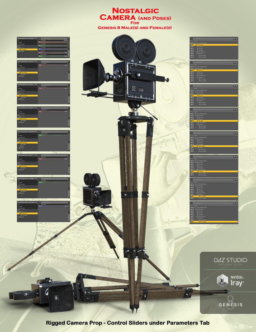 Nostalgic Camera for Genesis 8 | Daz 3D