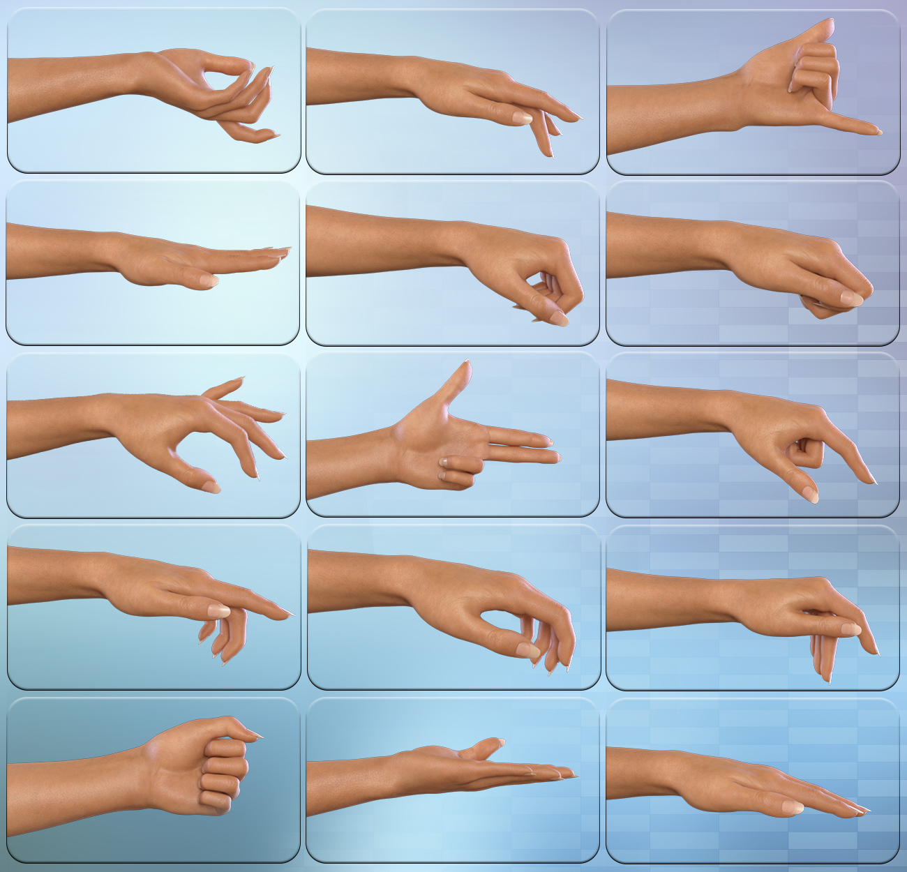 Z Utility Series: Hands for Genesis 3 & 8 Female | Daz 3D