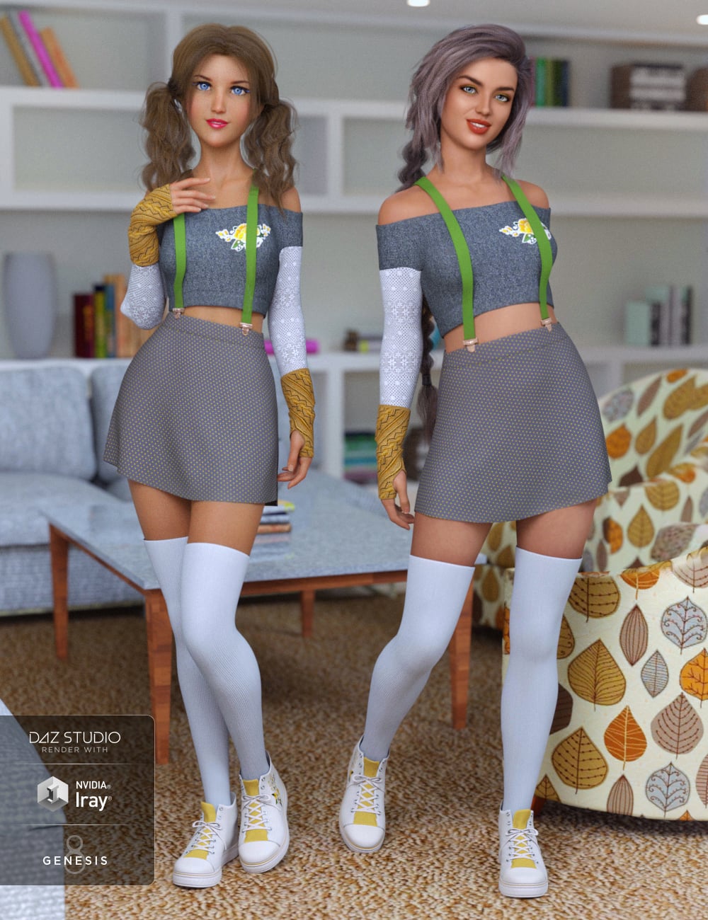 dForce Cherry Blossom Outfit for Genesis 8 Female(s) | Daz 3D