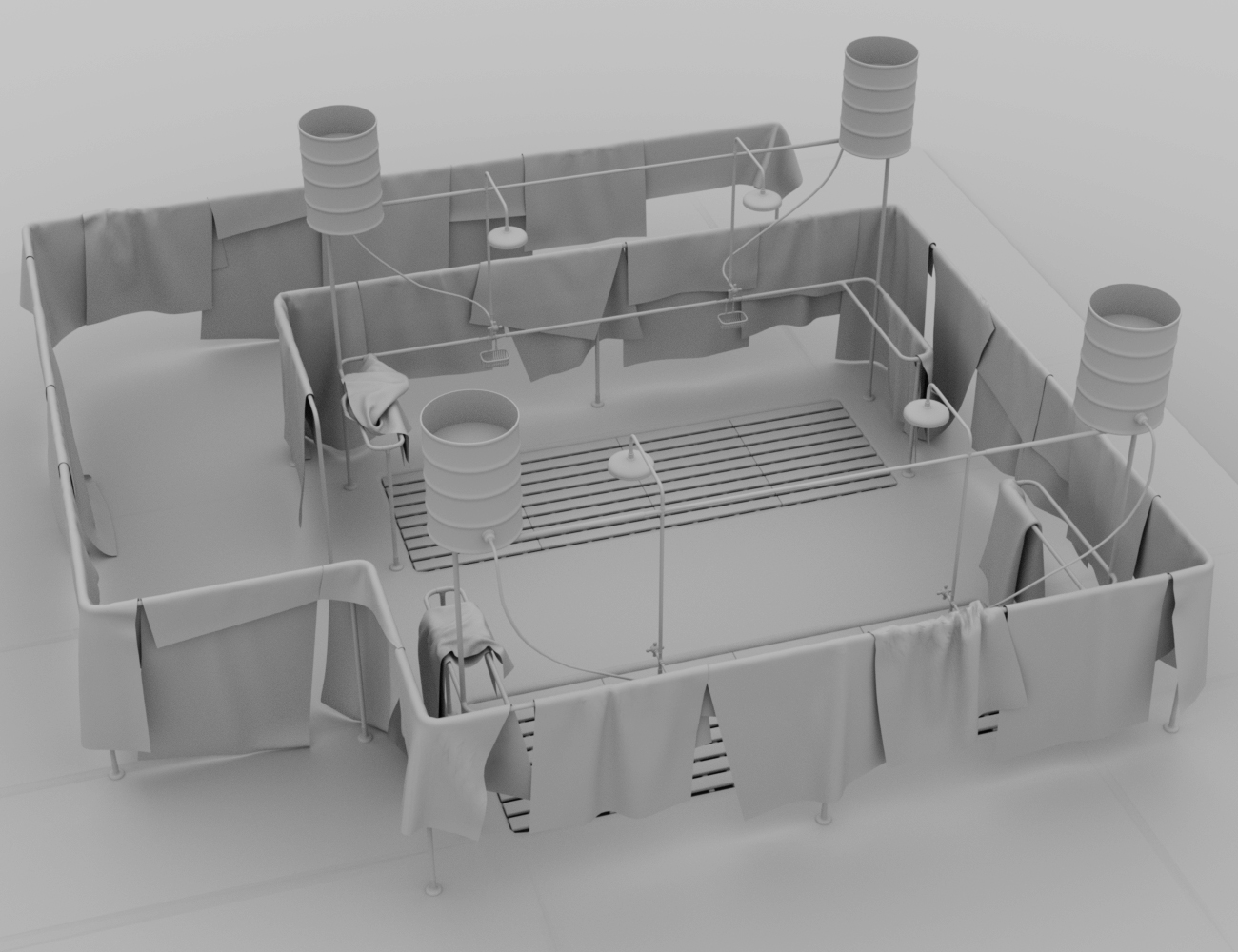 Forward Operating Base Shower Facility | Daz 3D