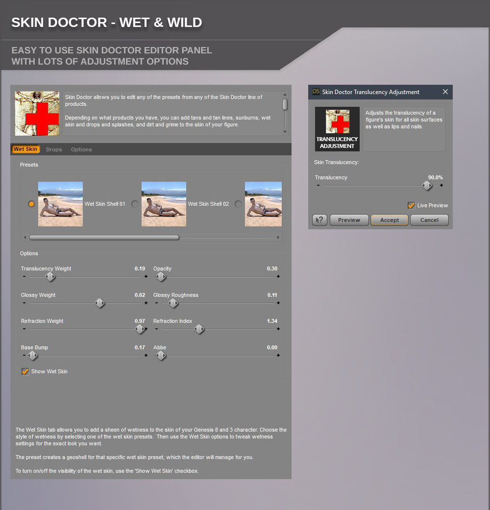 Skin Doctor - Wet & Wild for Genesis 3 and 8 Male(s) | Daz 3D