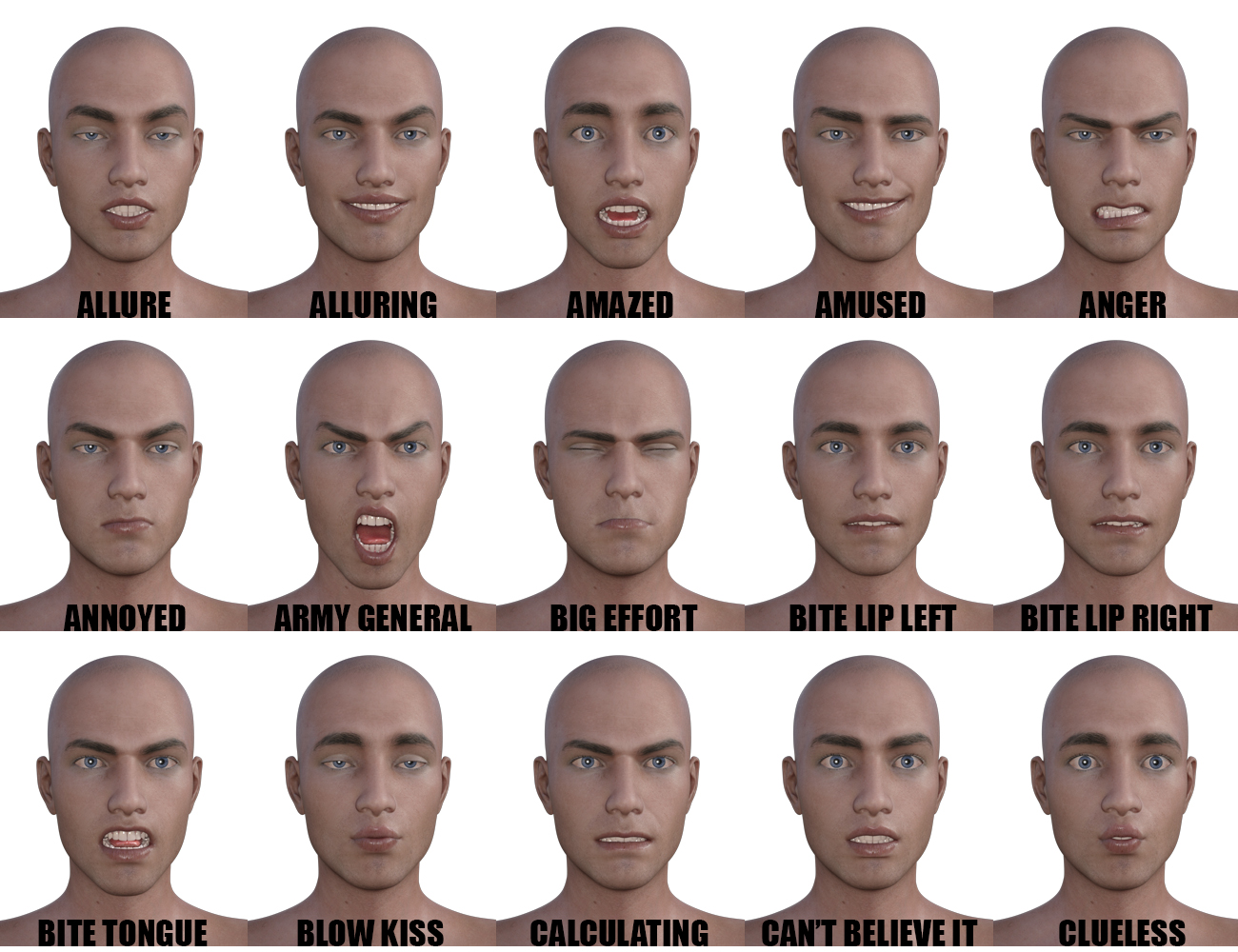 Genesis 8 Bundle Expressions & Face aniBlocks | Daz 3D