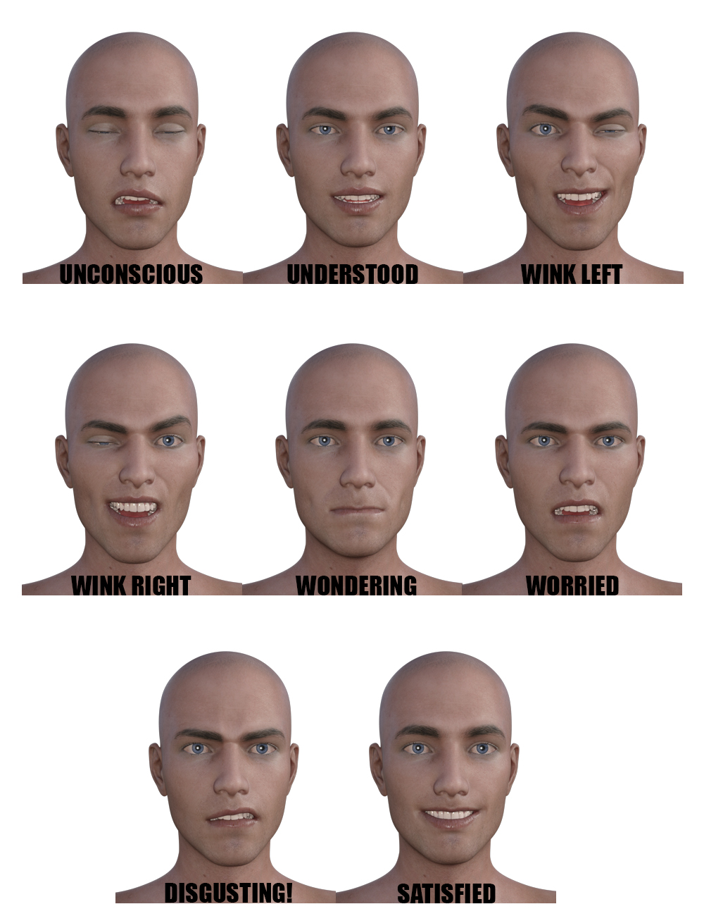 Genesis 8 Bundle Expressions & Face aniBlocks | Daz 3D