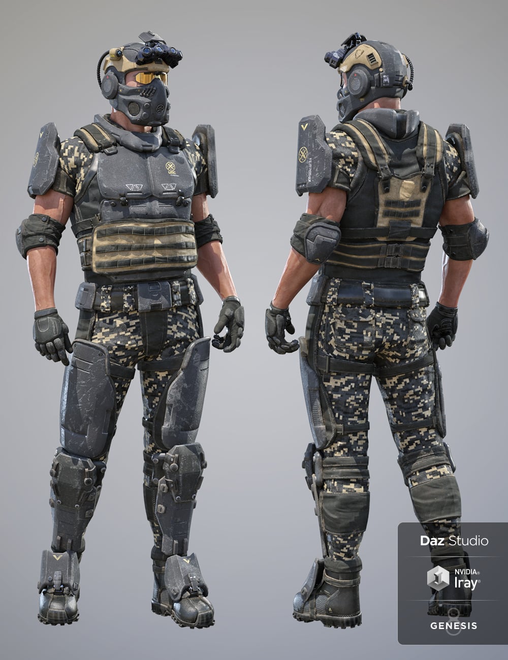 Tactical Assault Outfit Texture Expansion Pack | Daz 3D