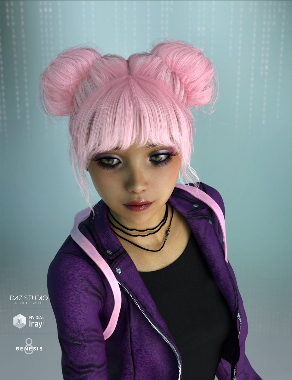 BonBon Hair for Genesis 3 and 8 Female(s) | Daz 3D