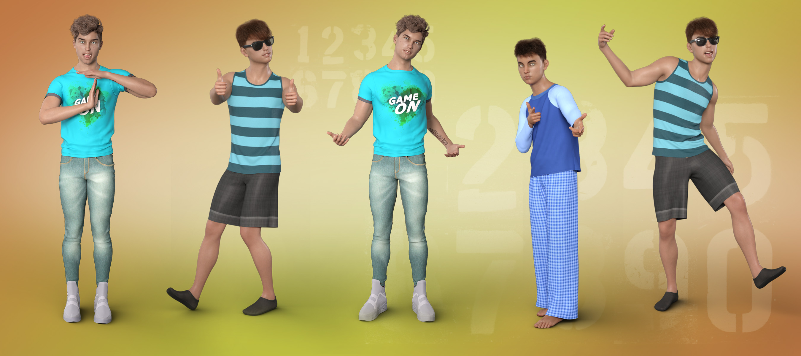 Z Boys Will Be Boys - Poses, Partials and Expressions for Genesis 3 and ...