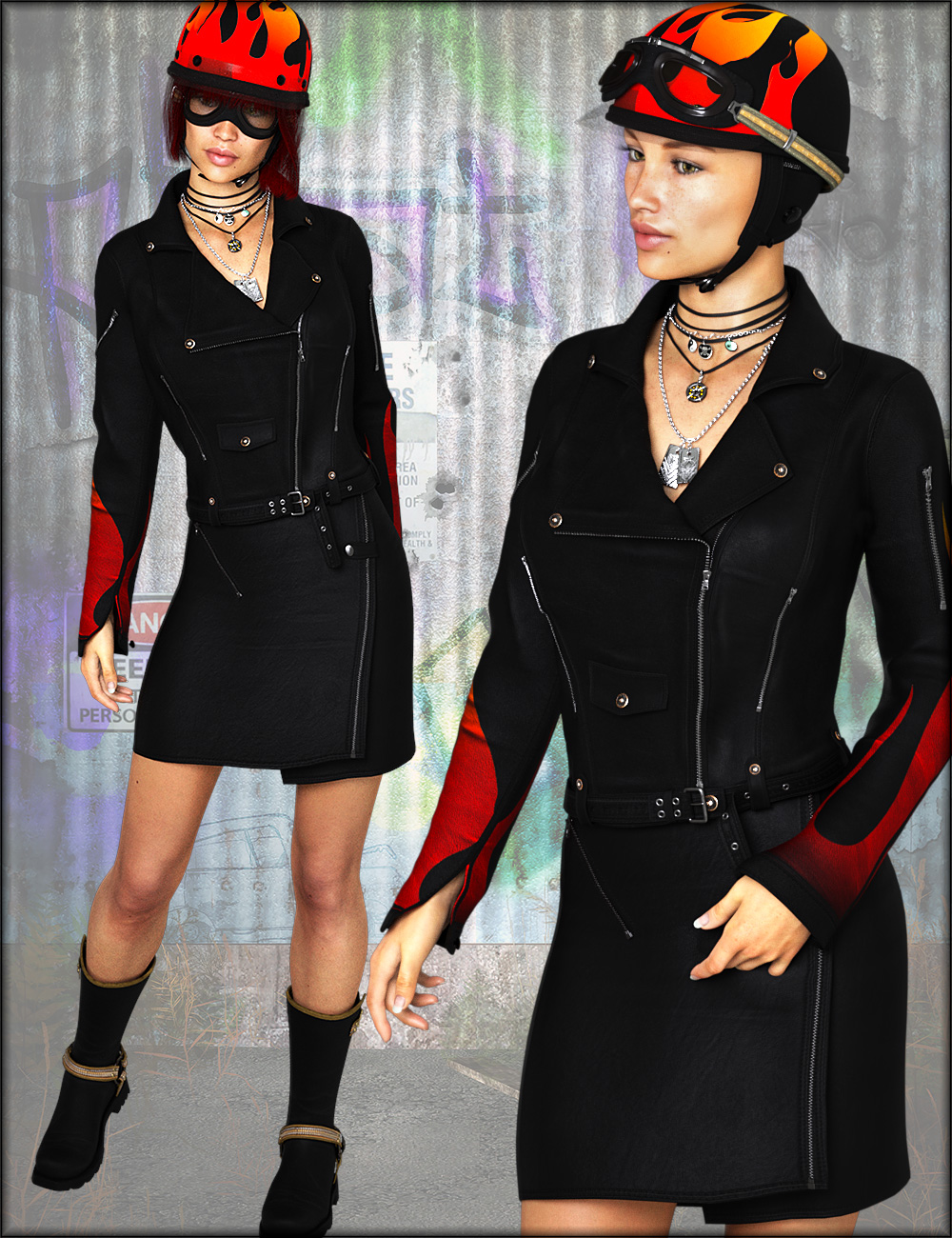 Classic Biker Gear Two Textures | Daz 3D