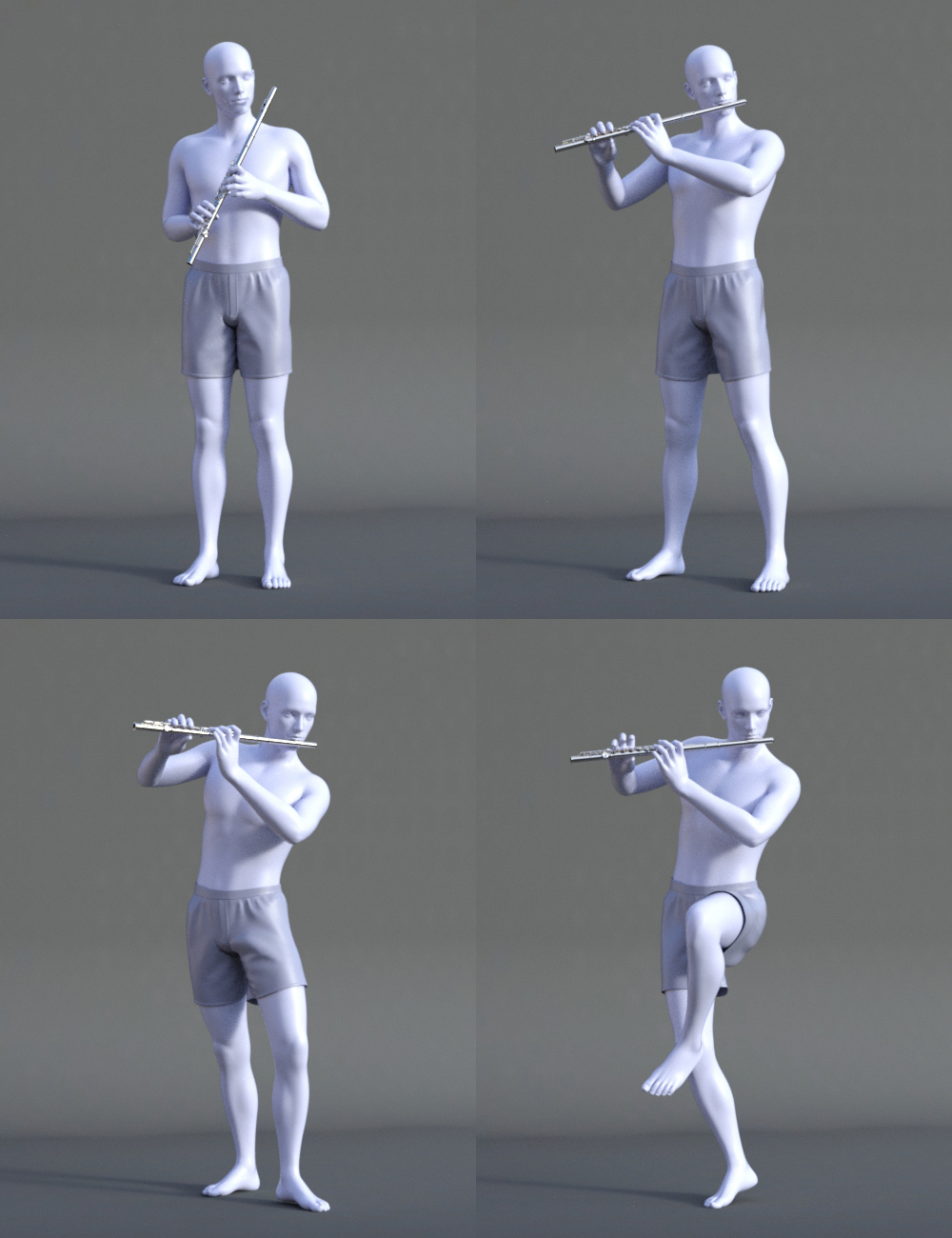 HD Flute and Poses for Genesis 8 | Daz 3D