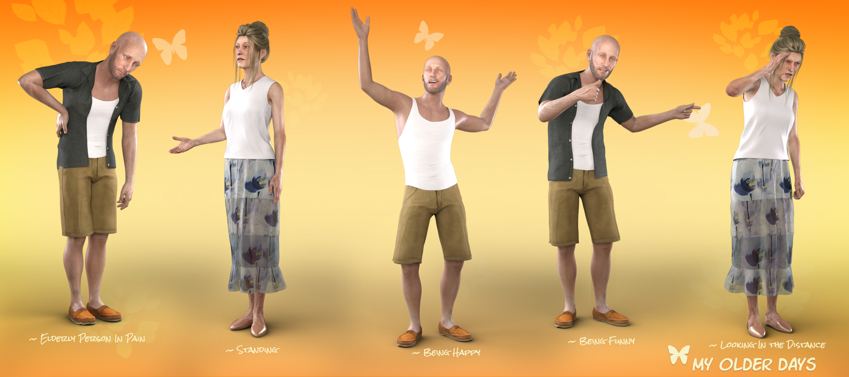 Z My Young and Older Days - Poses and Partials for Genesis 3 and 8 | Daz 3D