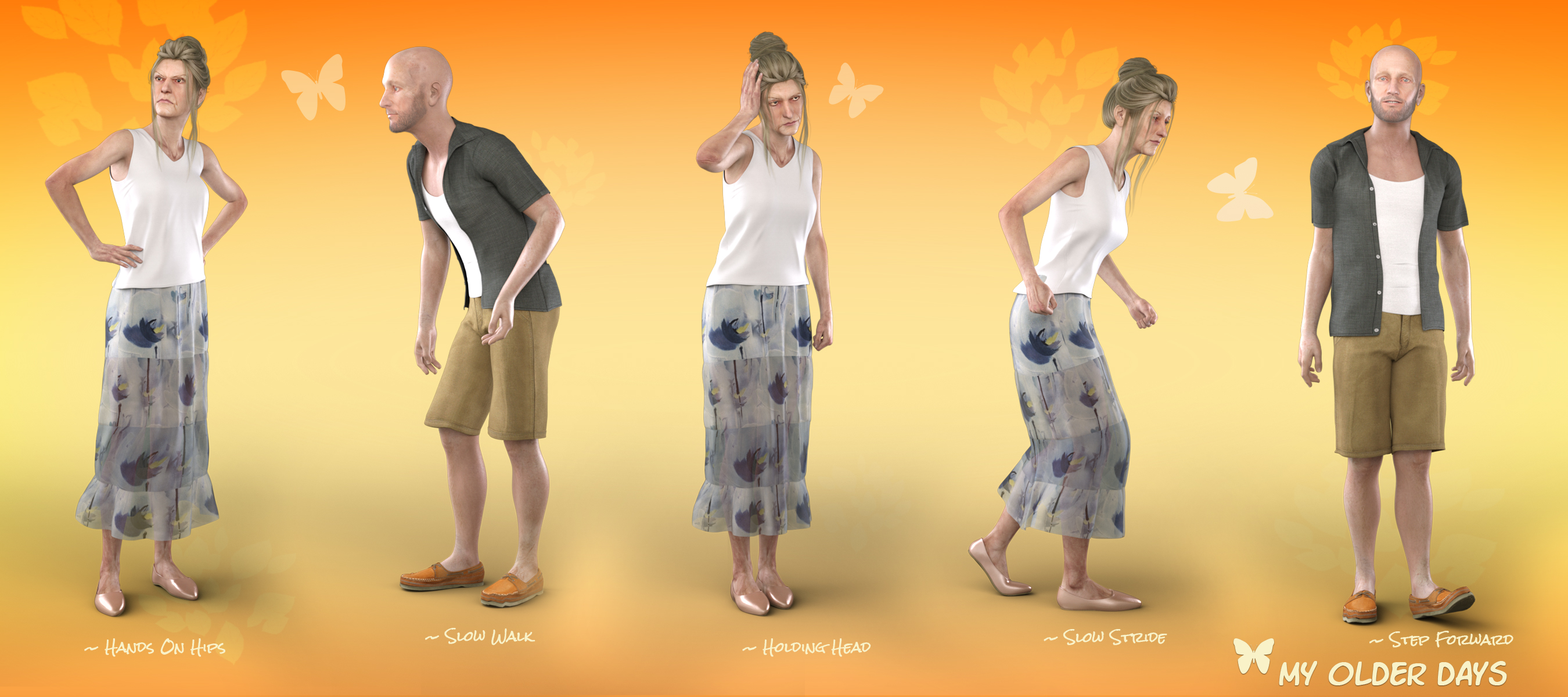 Z My Young and Older Days - Poses and Partials for Genesis 3 and 8 | Daz 3D