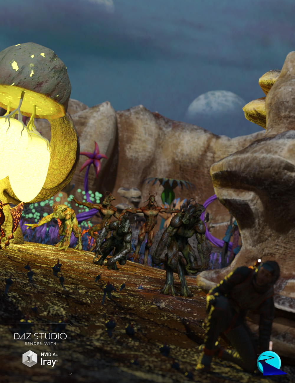 Now-Crowd Billboards - Alien Predators | Daz 3D
