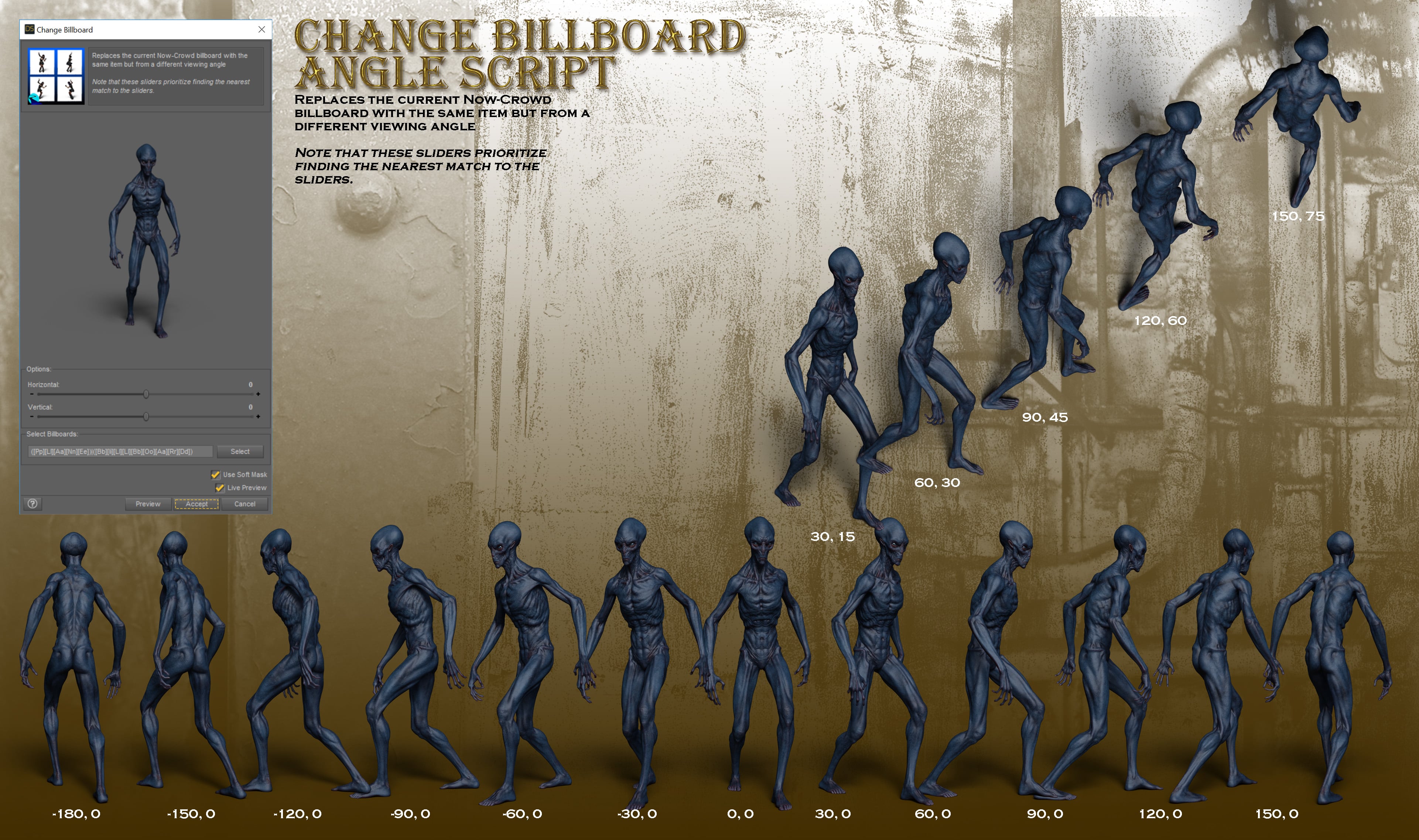 Now-Crowd Billboards - Alien Predators | Daz 3D