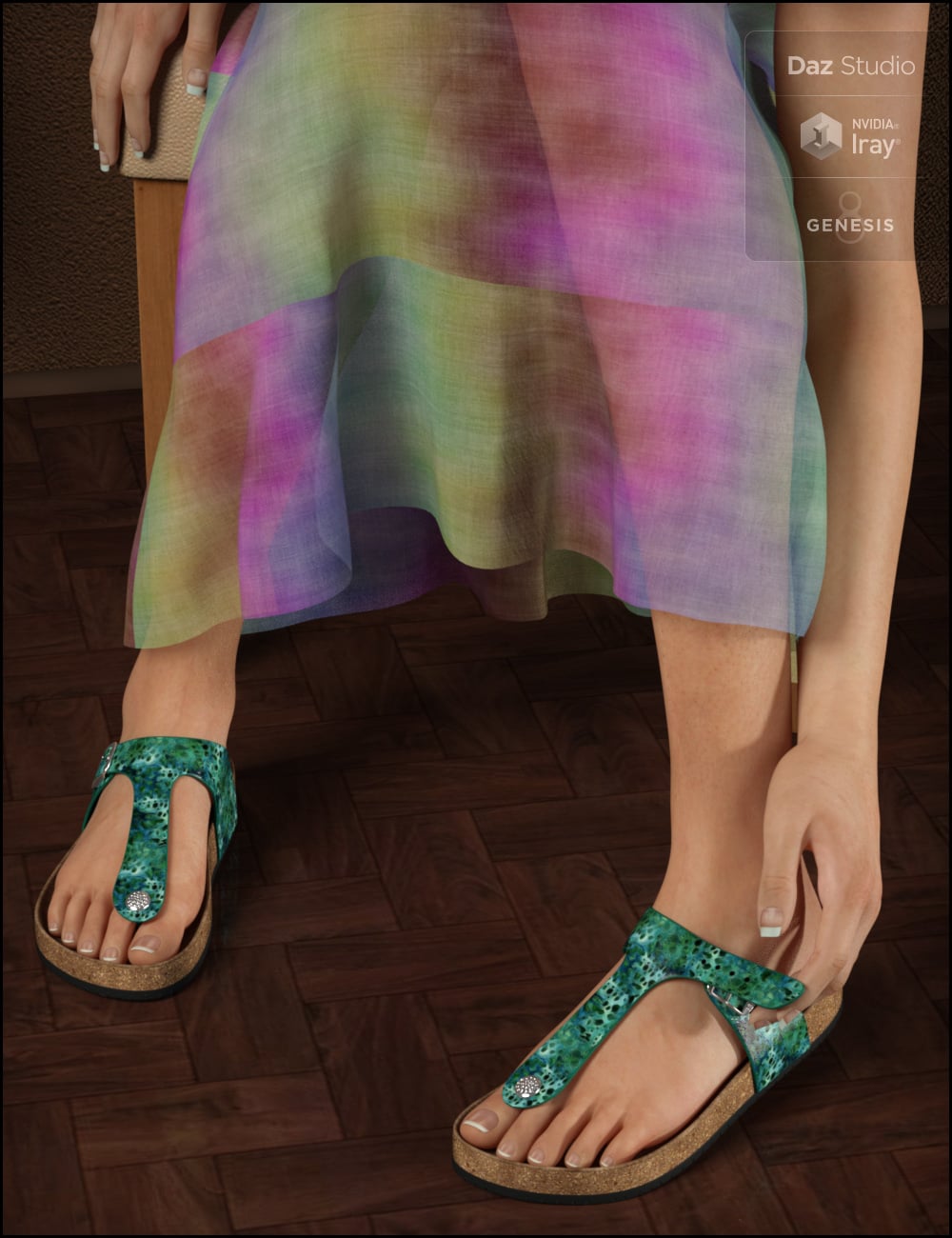 Summer Style Sandals for Genesis 8 Female(s) | Daz 3D