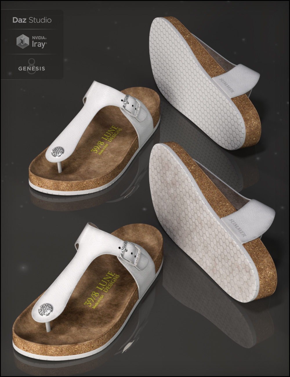 Summer Style Sandals for Genesis 8 Female(s) | Daz 3D