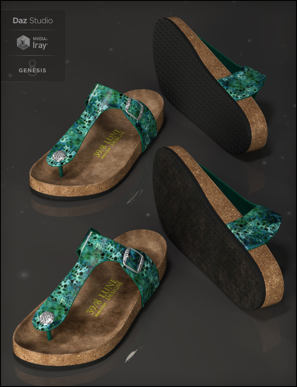 Summer Style Sandals for Genesis 8 Female(s) | Daz 3D