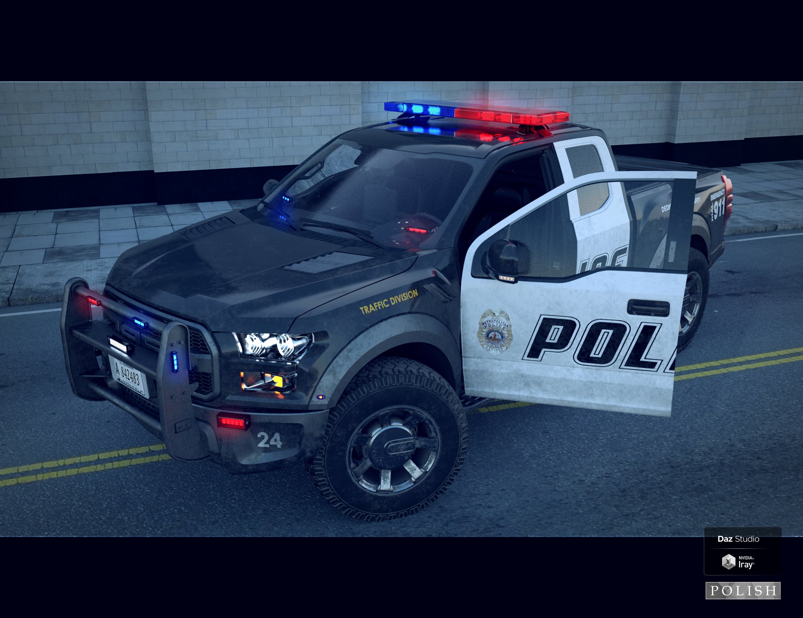 Metro Police Truck | Daz 3D