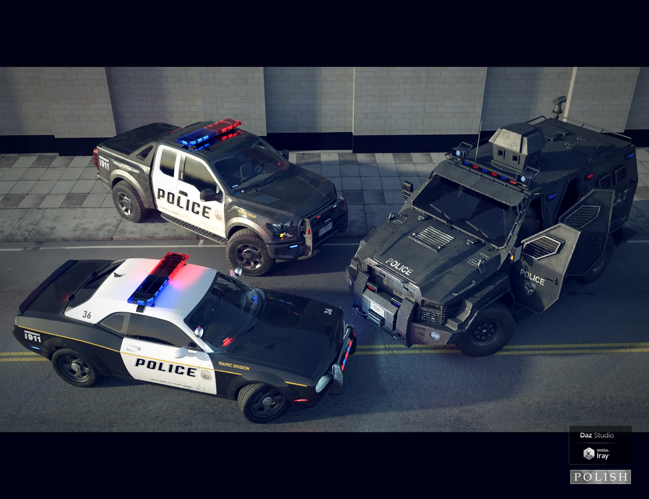 Police Vehicles Bundle | Daz 3D