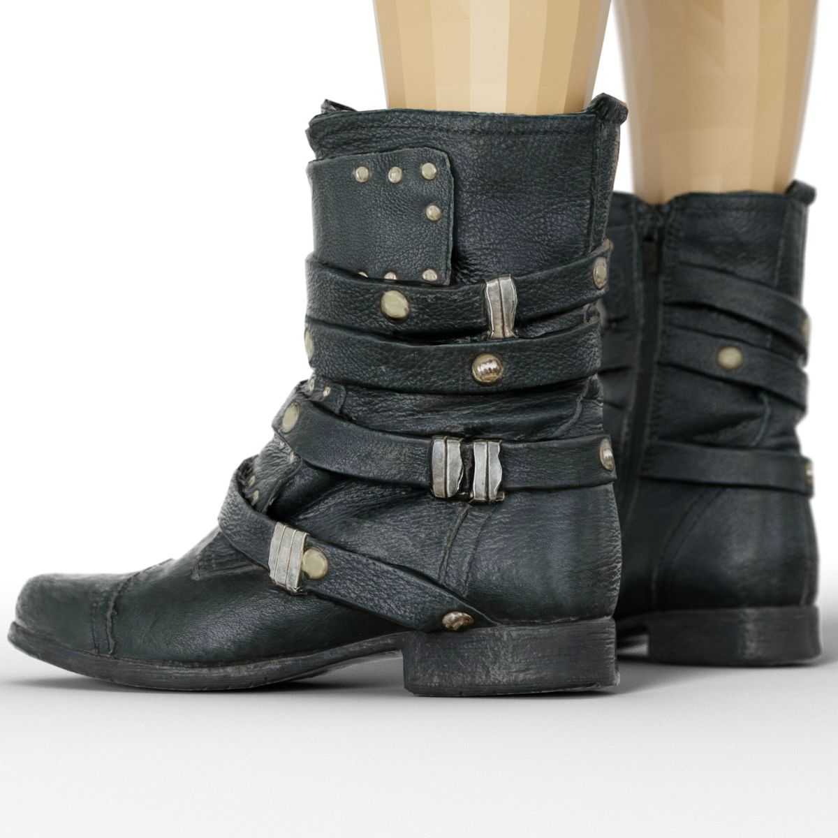 OBJ - Gothic Leather Buckles Boots | Daz 3D