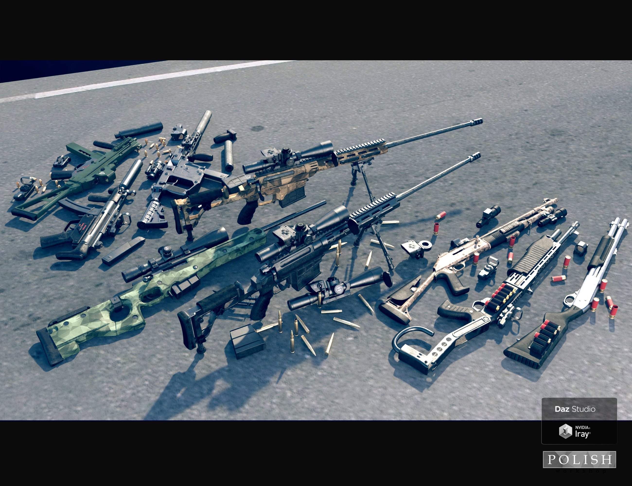 Urban Tactical Weapons Bundle | Daz 3D