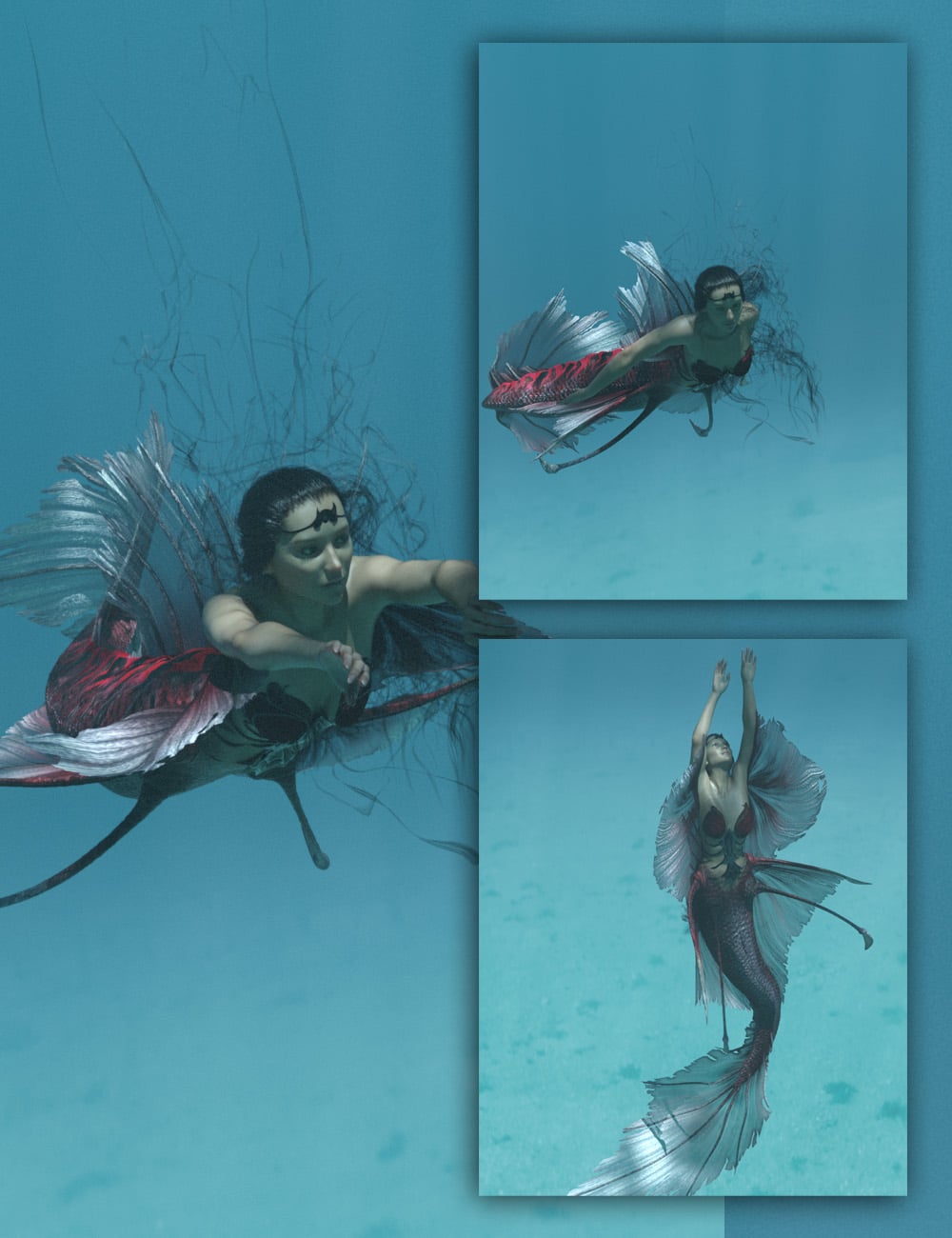 Aguja Mermaid Poses and Pose Control | Daz 3D