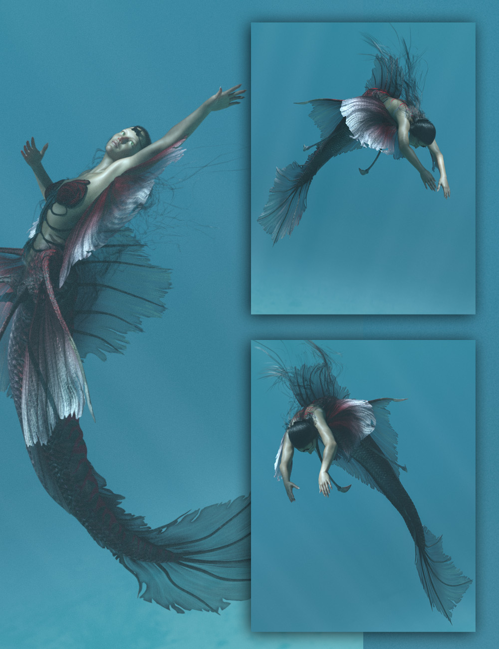 Aguja Mermaid Poses and Pose Control | Daz 3D