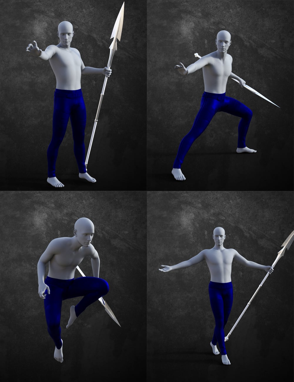 Fantasy Spears Poses for Genesis 8 Male(s) and Female(s) | Daz 3D