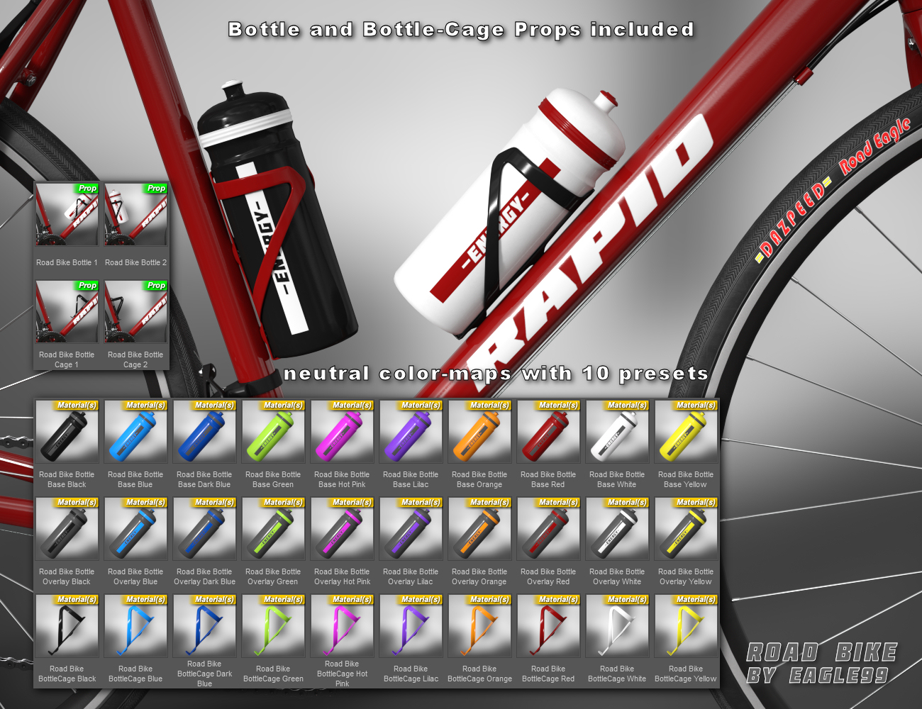 Road Bike and Poses for Genesis 3 and 8 | Daz 3D