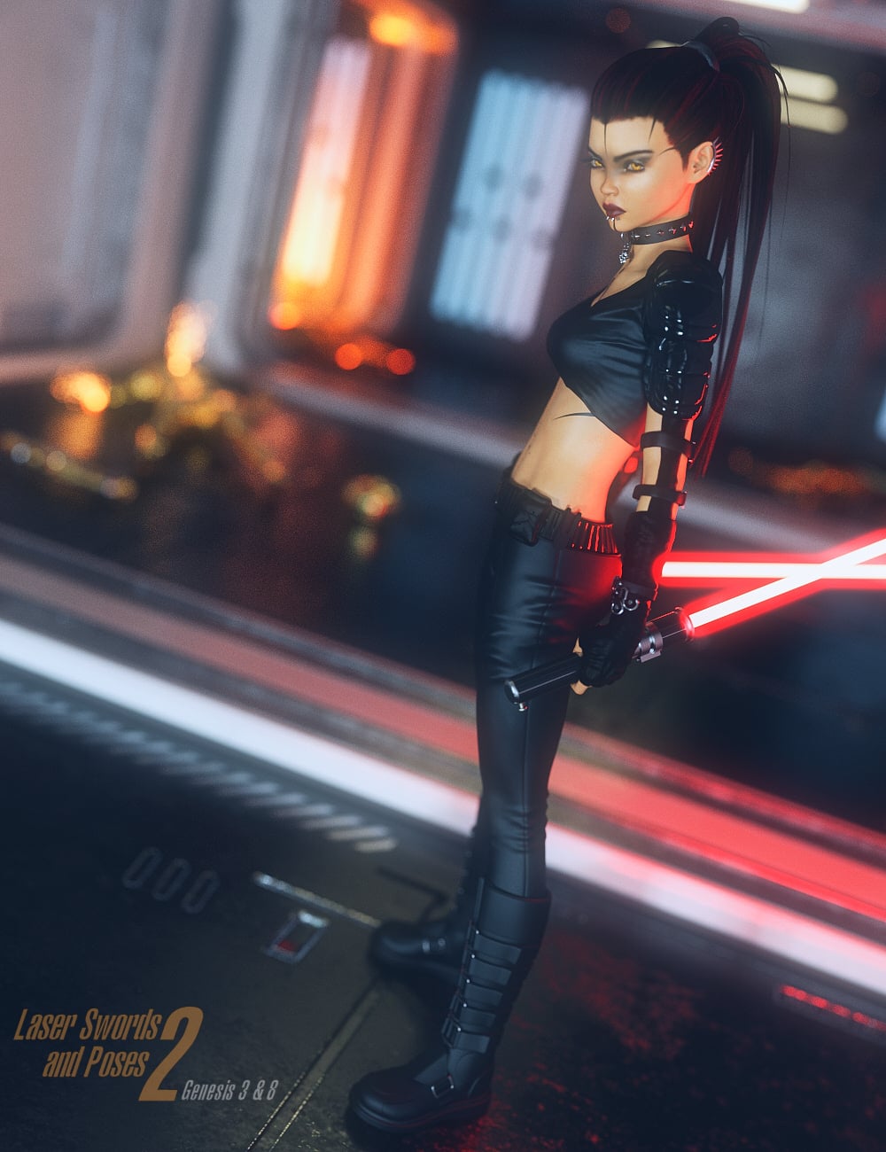 Laser Swords and Poses 2 for Genesis 3 and 8 | Daz 3D