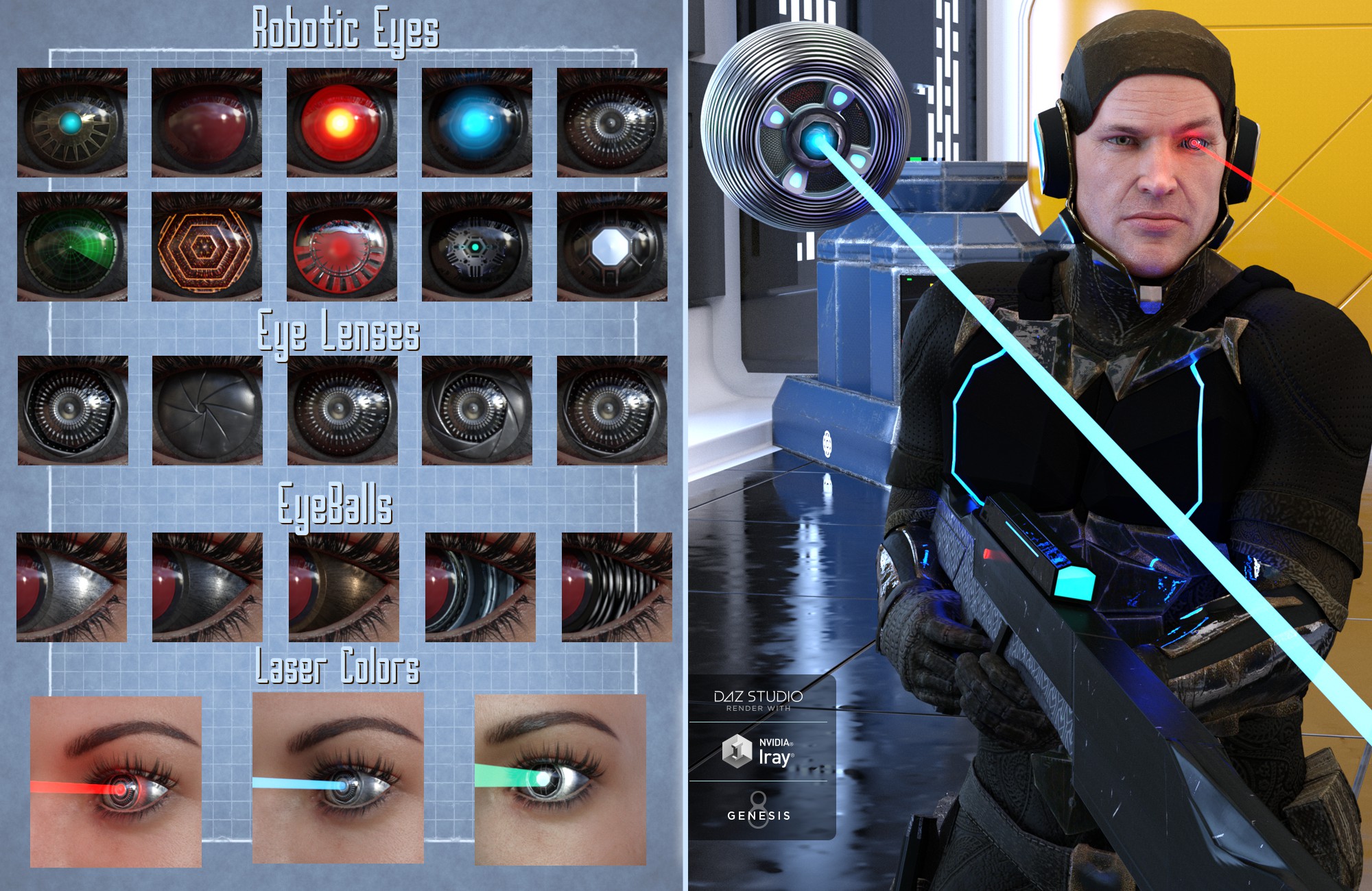 Cybernetic Eyes and Drones | Daz 3D